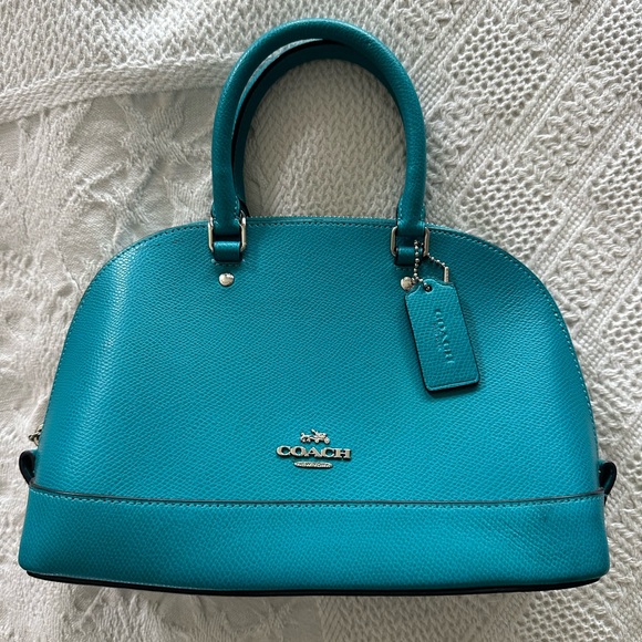 Coach | Bags | Coach Blue Leather Satchel Bag | Poshmark